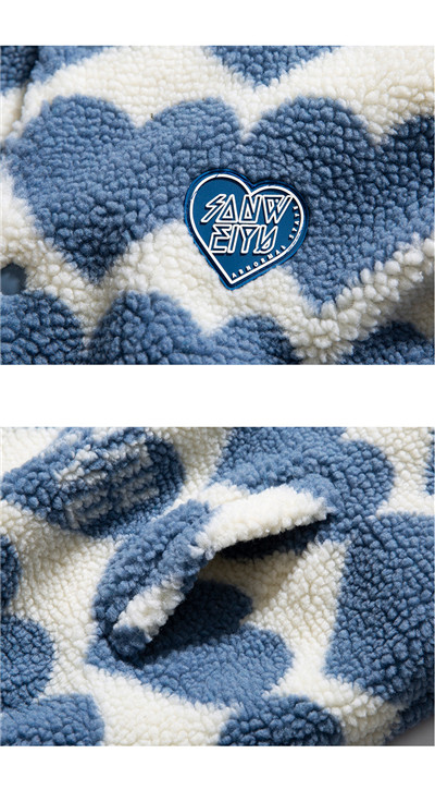American lamb wool loose baseball uniform jacket